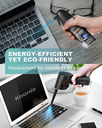 Koonie Cordless Air Duster, Battery Operated Computer Cleaning Duster, Portable Replaces Compressed Air Cans, 6000mAh 10W Fast Charging Air Blower, No Gas for Computer Keyboard, Car, Pet House