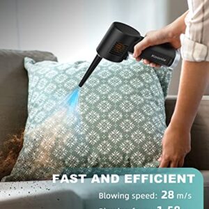 Koonie Cordless Air Duster, Battery Operated Computer Cleaning Duster, Portable Replaces Compressed Air Cans, 6000mAh 10W Fast Charging Air Blower, No Gas for Computer Keyboard, Car, Pet House