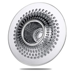 mftek drain hair catcher tub drain protector, stainless steel bathtub shower drain hair stopper strainer trap for shower bathroom sink to catch hair