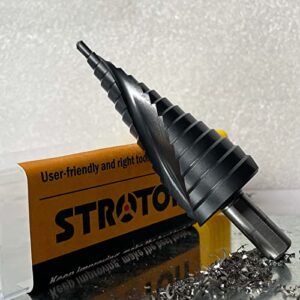 STROTON 4-32mm Metric 6% Cobalt Step Drill Bit for Stainless Steel and Hard Metal (15 Steps)