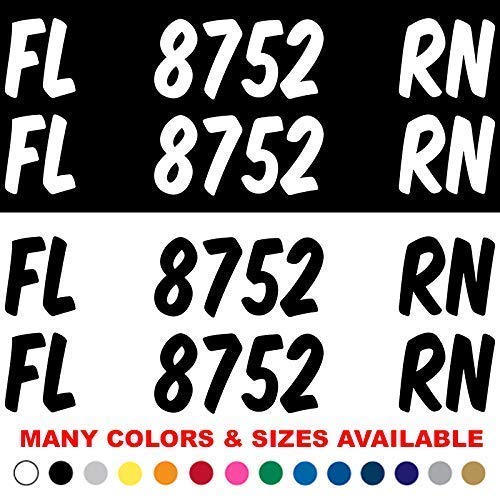 Set of 2 Custom Boat Registration Numbers and Letters Jet Ski Registration Numbers Jetski PWC Pontoon Sail Boat Sailboat Hull Id Vinyl Decals Stickers