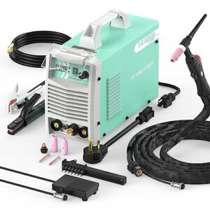 yeswelder tig welder 205amp hf tig/stick/arc 2 in 1 tig welder 110&220v dual voltage tig welding machine with foot pedal included tig-205ds