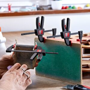 BESSEY EHK series Micro 4 1/2" Trigger Style Clamp, Fast Acting One Hand Woodworking Clamps for Wood working, Carpentry, Home Improvement, DIY, Construction Projects