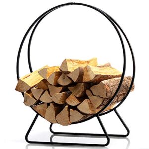 doeworks 23 inches solid steel log hoop heavy duty firewood racks