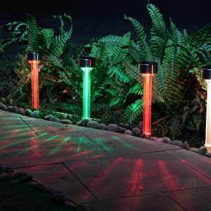 Grand patio Solar Landscape Lights Transparent Decorative Waterproof, 10 Pack Solar Powered Pathway Lights, Weather-Resistant Outdoor Lighting for Yard, Garden, Pool, Green