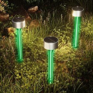 Grand patio Solar Landscape Lights Transparent Decorative Waterproof, 10 Pack Solar Powered Pathway Lights, Weather-Resistant Outdoor Lighting for Yard, Garden, Pool, Green