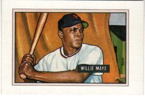 willie mays 1951 bowman rookie reprint baseball card-new york giants