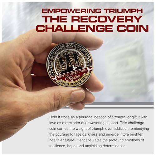 Armor Coin & Emblem - Addiction Recovery Challenge Coin | Embrace Change & Triumph | Encouragement Gift