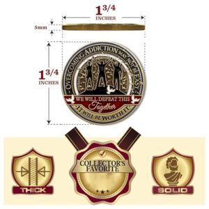 Armor Coin & Emblem - Addiction Recovery Challenge Coin | Embrace Change & Triumph | Encouragement Gift