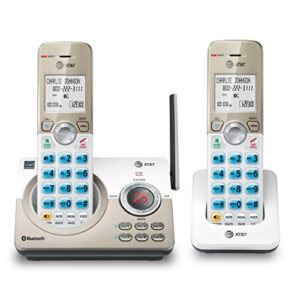 at&t dl72219 dect 6.0 2-handset cordless phone for home with connect to cell, call blocking, 1.8" backlit screen, big buttons, intercom, and unsurpassed range