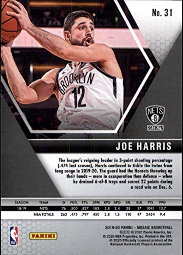 2019-20 Panini Mosaic #31 Joe Harris Brooklyn Nets NBA Basketball Trading Card