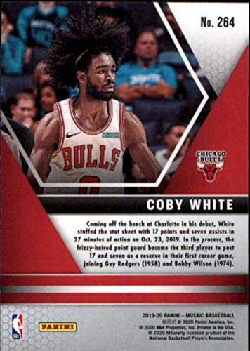 2019-20 Panini Mosaic #264 Coby White Chicago Bulls RC Rookie NBA Basketball Trading Card