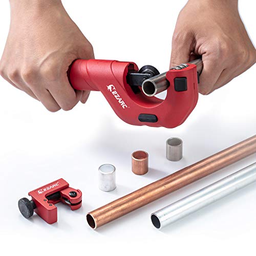 EZARC Pipe Cutter - Tubing Cutter Set with Mini Tube Cutter, Copper Pipe Cutter Tool 3/16" to 2" Outer Diameter for Cutting Aluminum PVC Thin Stainless Steel Tube