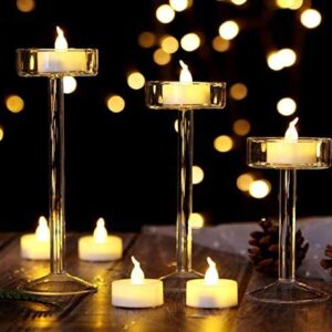 Battery Tea Lights-24 Pack LED Tea Lights Candles Realistic and Bright Flickering Holiday Gift Operated Flameless LED Tea Light for Seasonal & Festival Celebration Warm Yellow Lamp Battery Powered