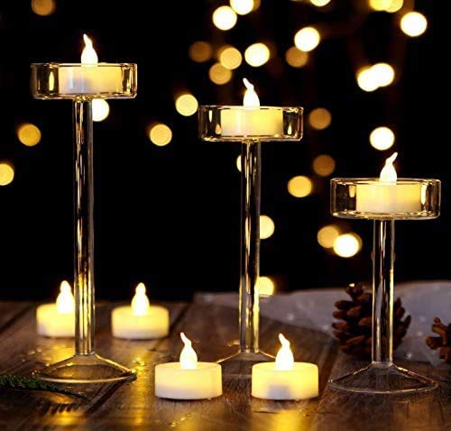 Battery Tea Lights-24 Pack LED Tea Lights Candles Realistic and Bright Flickering Holiday Gift Operated Flameless LED Tea Light for Seasonal & Festival Celebration Warm Yellow Lamp Battery Powered