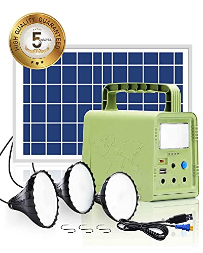 WAWUI Portable Solar Generator 84Wh, Portable Solar Power Station with Solar Panel & Flashlights, Rechargeable Power Bank, Camping Lights with Battery, USB DC Outlets, for Travel Hunting