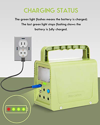 WAWUI Portable Solar Generator 84Wh, Portable Solar Power Station with Solar Panel & Flashlights, Rechargeable Power Bank, Camping Lights with Battery, USB DC Outlets, for Travel Hunting