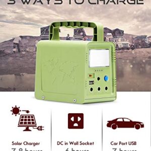 WAWUI Portable Solar Generator 84Wh, Portable Solar Power Station with Solar Panel & Flashlights, Rechargeable Power Bank, Camping Lights with Battery, USB DC Outlets, for Travel Hunting