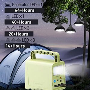 WAWUI Portable Solar Generator 84Wh, Portable Solar Power Station with Solar Panel & Flashlights, Rechargeable Power Bank, Camping Lights with Battery, USB DC Outlets, for Travel Hunting