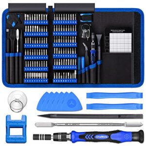 precision screwdriver set, unamela 139 in 1 computer repair tool kit, magnetic screwdriver kit with 120 bits compatible for pc building, laptop, macbook, tablet, iphone, ps4, xbox, game console