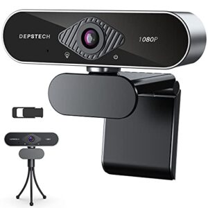 depstech webcam with microphone, 1080p hd webcam with auto light correction for desktop/laptop, streaming computer usb web camera for video conferencing, teaching, streaming, and gaming-d04