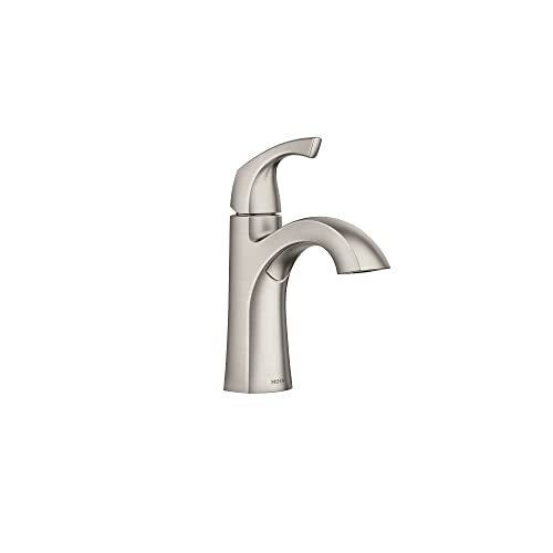 Moen Lindor Brushed Nickel Single Handle Lavatory Faucet 4 in.