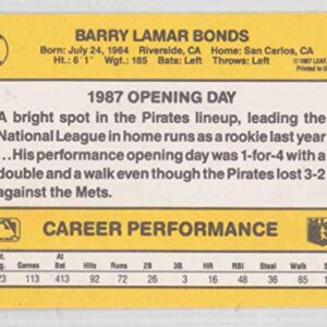 1987 Donruss Opening Day #163B Barry Bonds RC - Pittsburgh Pirates (RC - Rookie Card) COR NM-MT MLB