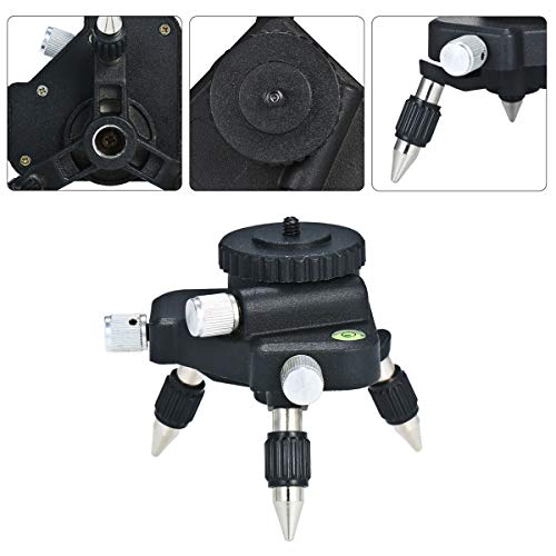 Laser Level Adapter Micro-adjust Fine Metal 360-Degree Rotating Base Tripod Connector, Standard 1/4 "-20 Male Thread Compatible with most Laser Level Devices