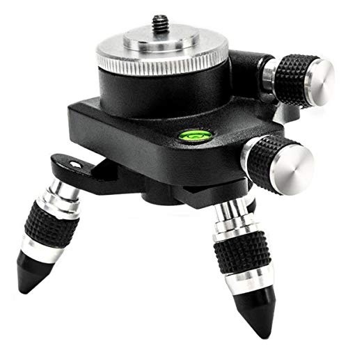 Laser Level Adapter Micro-adjust Fine Metal 360-Degree Rotating Base Tripod Connector, Standard 1/4 "-20 Male Thread Compatible with most Laser Level Devices