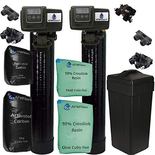 Combo Package Fleck 5600SXT 48,000 Grain Water Softener and Backwashing Carbon Filter