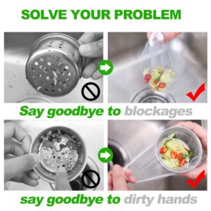 Disposable Mesh Sink Strainer Bags- 100 Pcs Kitchen Sink Strainer Trash Bag High Elasticity Sink Strainer Filter Mesh Bag for Collecting Kitchen Food Waste Leftover Garbage Kitchen Sink