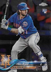 2018 topps chrome #152 tomas nido new york mets (rc - rookie card) mlb baseball card