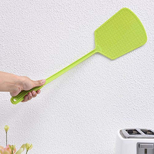 Fly Swatter, 5 Pack Strong Plastic Fly Swat Set Heavy Duty with Long Flexible Handle Manual Assorted Colors Multi Pack Fly Swatters