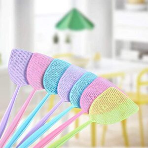 Fly Swatter 5 Pack Plastic Manual Fly Swat Set Heavy Duty with Long Strong Handle Assorted Colors Multi Pack Fly Swatters