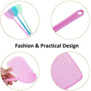 Fly Swatter 5 Pack Plastic Manual Fly Swat Set Heavy Duty with Long Strong Handle Assorted Colors Multi Pack Fly Swatters