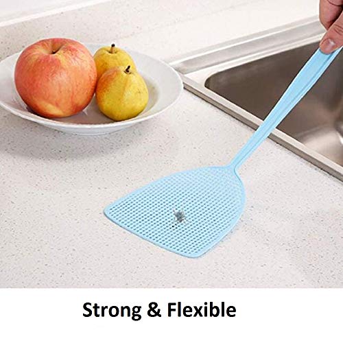 Fly Swatter 5 Pack Plastic Manual Fly Swat Set Heavy Duty with Long Strong Handle Assorted Colors Multi Pack Fly Swatters