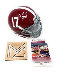 jerry jeudy alabama crimson tide signed autograph mini helmet schutt jsa witnessed certified