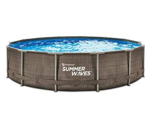 summer waves 14ft x 36in wicker metal frame pool set