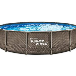 Summer Waves 14ft x 36in Wicker Metal Frame Pool Set