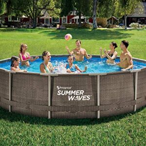 Summer Waves 14ft x 36in Wicker Metal Frame Pool Set