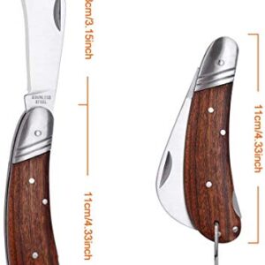 Grafting Knife/Bud Shoot Knife/Pruning Knife/Portable Orchard Stainless Steel Straight Blade and Hawk Blade(Single-Edged Knife)