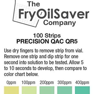 FryOilSaver Co, Restaurant Sanitizer Test Kit, Quat Sanitizer Strips and Chlorine Strip Testing Kit, 0-200ppm Quat Strips and 0-400ppm Chlorine Strips, 2 x Vial of 100 Strips