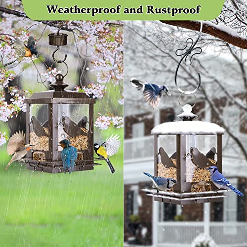 BOLITE 18034 Bird Feeder, Panorama Bird Feeder Single-Deck Lantern 8inch Tall Bird Feeder for Garden Yard Decoration, Bronze, 2lb