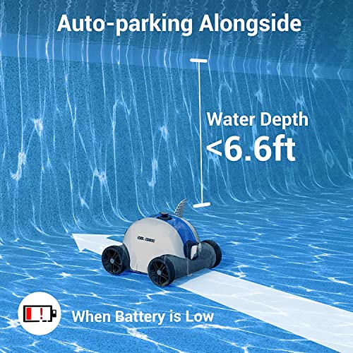 Cordless Robotic Pool Cleaner, Automatic Pool Vacuum with 60-90 Mins Working Time, Rechargeable Battery, IPX8 Waterproof for Above/In-Ground Swimming Pools Up to 861 Sq Ft