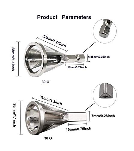 2 PCS HSS Deburring External Chamfer Remove Burr Tools for Drill Bit Eliminate Damaged Extractor Fits Size 8-32 Bolts,(Silver)