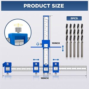 Holimax Cabinet Hardware Jig, Cabinet Handle Jig, Cabinet Hardware Template Tool, Punch Locator Drill Guide for Handle Knob Pull Installation of Door and Drawer woodworking tools