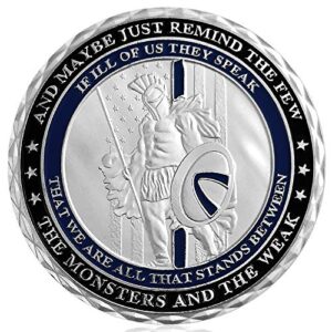 us thin blue line police officers spartan warriors challenge coin law enforcement souvenir decoration gift