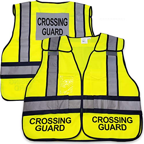 VIEWBRITE Reflective (Class 2) Crossing Guard Vest Lime Green - School Crossing Guard Vest with 5 Point Breakaway High Visibility Yellow/Green Neon