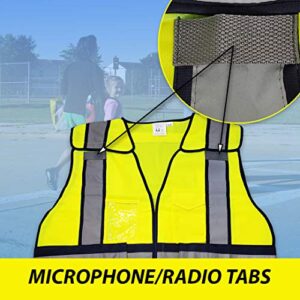 VIEWBRITE Reflective (Class 2) Crossing Guard Vest Lime Green - School Crossing Guard Vest with 5 Point Breakaway High Visibility Yellow/Green Neon