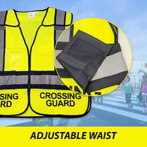 VIEWBRITE Reflective (Class 2) Crossing Guard Vest Lime Green - School Crossing Guard Vest with 5 Point Breakaway High Visibility Yellow/Green Neon